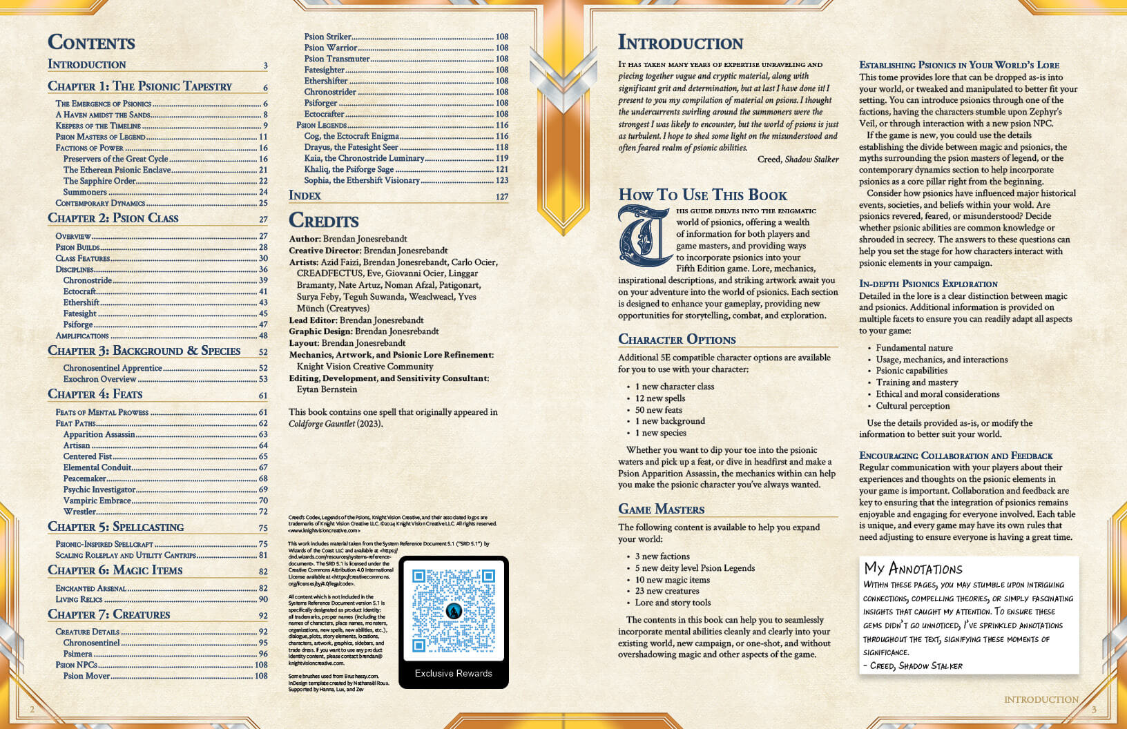 Creed's Codex: Legends of the Psions – Knight Vision Creative